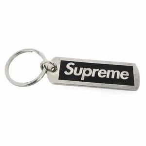 Supreme Metal Tag Keychain - Black