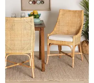 BAXTON STUDIO Bali & Pari Bella Natural Brown Rattan Dining C Hair - One-color