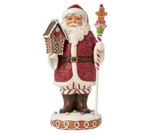 JIM SHORE Gingerbread Santa Staff Figurine - One-color