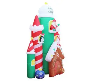 FRASER HILL FARM 10-ft. Tall Prelit Candy Castl E Inflatable