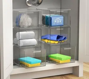 SORBUS Storage Organizer Clear Stackable Draw Er - One-color