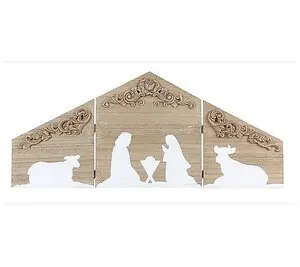YOUNG'S INC. Young's Wood Country Christmas Tabletop Hinged Nativity - One-color