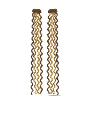 Etro Geometric-print Drop Earrings - Brown