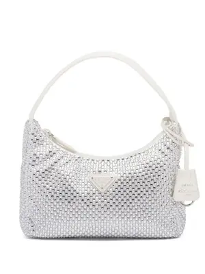 Prada Re-edition Embellished Mini Bag - White
