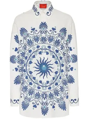 La DoubleJ Printed Cotton Shirt - White