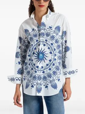 La DoubleJ Printed Cotton Shirt - White