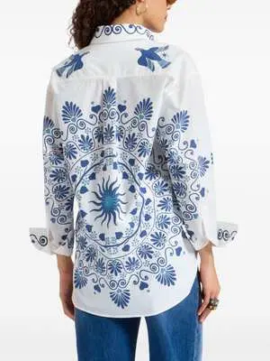 La DoubleJ Printed Cotton Shirt - White