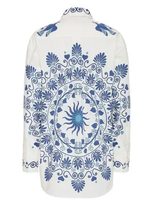 La DoubleJ Printed Cotton Shirt - White