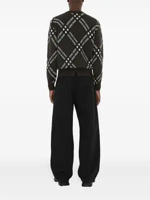 Burberry Plaid-check Wool-blend Sweatshirt