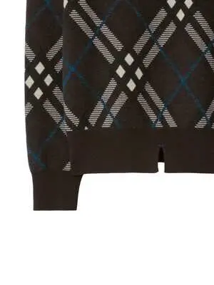 Burberry Plaid-check Wool-blend Sweatshirt