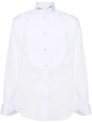 Giorgio Armani Plastron-embellished Tuxedo Shirt - White