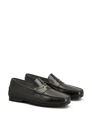 TOD'S Gommino Leather Loafers - Black
