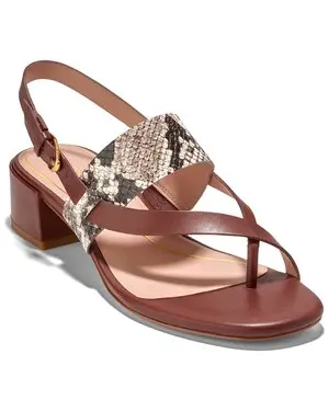 Cole Haan Anica Lux Block Heel Leather Sandal - Brown