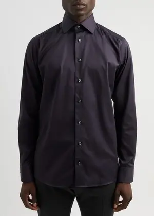 Eton Cotton-twill Shirt - Navy