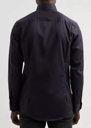 Eton Cotton-twill Shirt - Navy