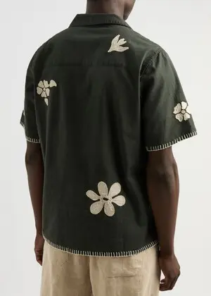 WAX LONDON Didcot Appliquéd Cotton-blend Shirt