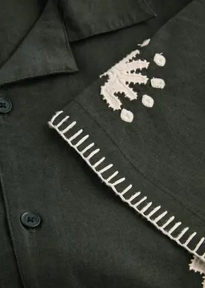 WAX LONDON Didcot Appliquéd Cotton-blend Shirt