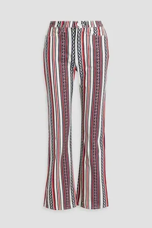 RE/DONE Printed High-rise Straight-leg Jeans - Ivory