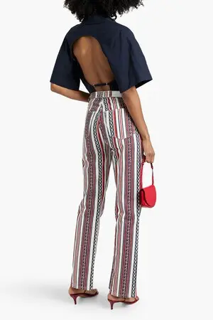 RE/DONE Printed High-rise Straight-leg Jeans - Ivory