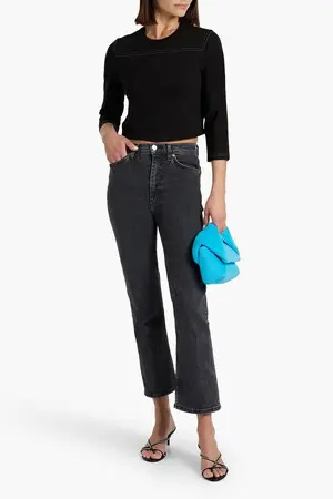 RE/DONE 70s Cropped High-rise Bootcut Jeans