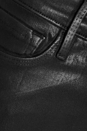 FRAME Le Crop Coated Flare Jeans - Black