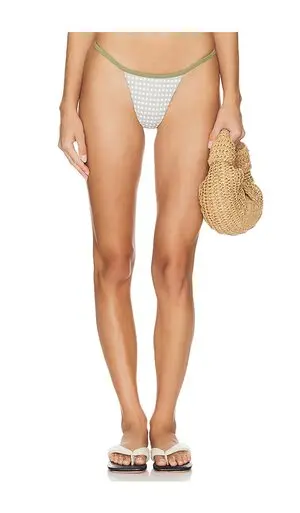 Faithfull The Brand Manon Bikini Bottom - Oliander Floral & White Khaki
