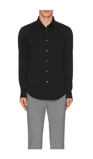 Theory Sylvain Structure Knit Shirt - Black