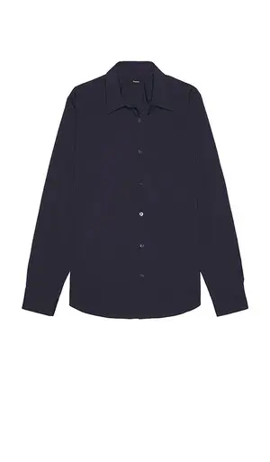 Theory Sylvain Wealth Shirt In Navy - Eclipse