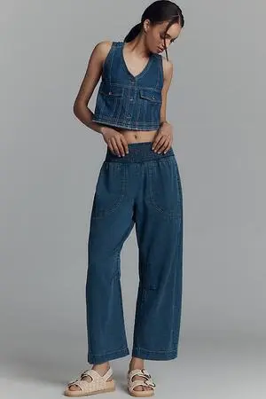 Women's Relaxed Pull-On Barrel Jeans
