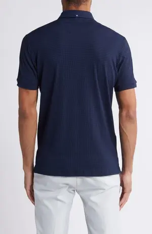 Mizzen+main Copa Trim Fit Stripe Performance Polo - Navy Solid