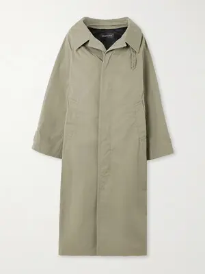 Balenciaga Off-the-shoulder Twill Coat