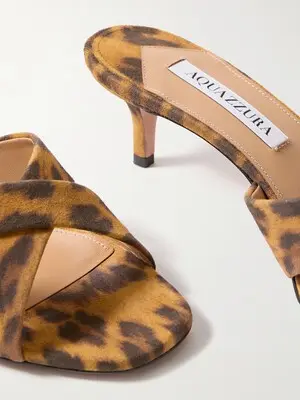 AQUAZZURA Divine 50 Leopard-print Mules