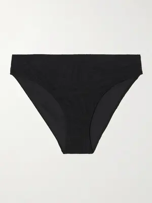 Loulou De Saison Hephaistos Stretch-cloqué Bikini Briefs - Black