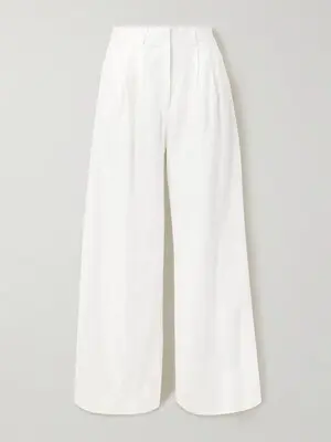 Staud Sasha Linen Wide-leg Pants