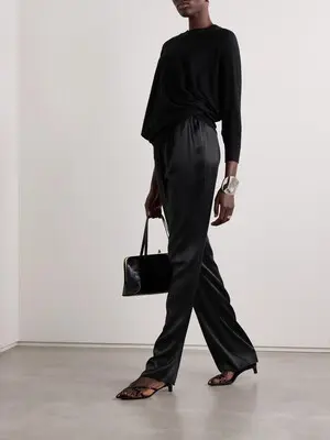 Co Silk-charmeuse Straight-leg Pants