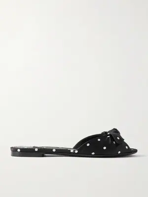 Dolce & Gabbana Bianca Polka-dot Slides - Black