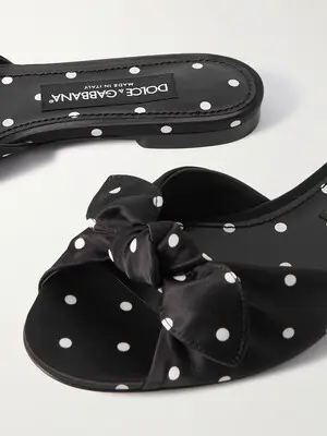 Dolce & Gabbana Bianca Polka-dot Slides