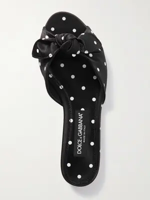 Dolce & Gabbana Bianca Polka-dot Slides