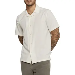 7 Diamonds Vance Textured Stretch Camp Shirt Natural