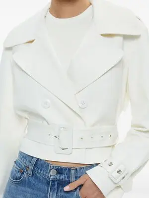 Alice + Olivia Keith Cropped Trench Jacket