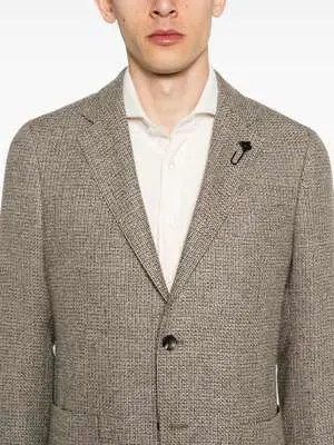 LARDINI Interwoven Single-breasted Blazer