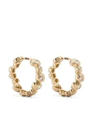 Yvonne Léon 9kt Yellow Diamond Hoop Earrings - Gold