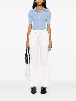P.a.r.o.s.h Logo-embroidered Straight Trousers - White