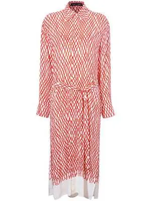 Proenza Schouler Abstract-print Midi Dress - Red