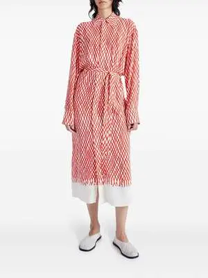 Proenza Schouler Abstract-print Midi Dress - Red