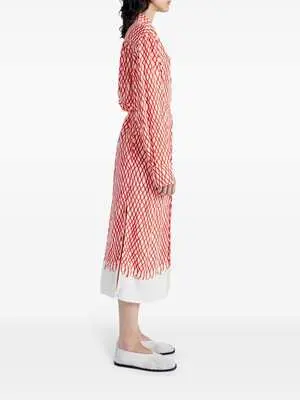 Proenza Schouler Abstract-print Midi Dress - Red