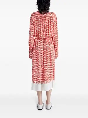 Proenza Schouler Abstract-print Midi Dress - Red