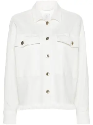 Eleventy Fringe Twill Shirt - White