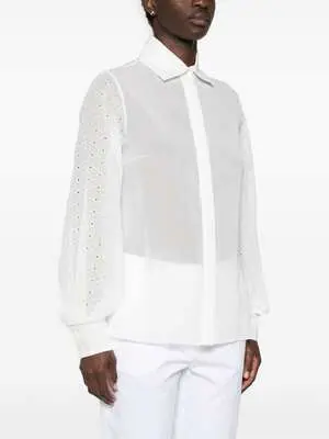 Eleventy Embroidered Semi-sheer Shirt