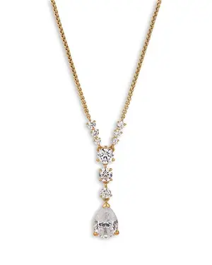 Nadri Halle Cubic Zirconia Lariat Necklace - Gold